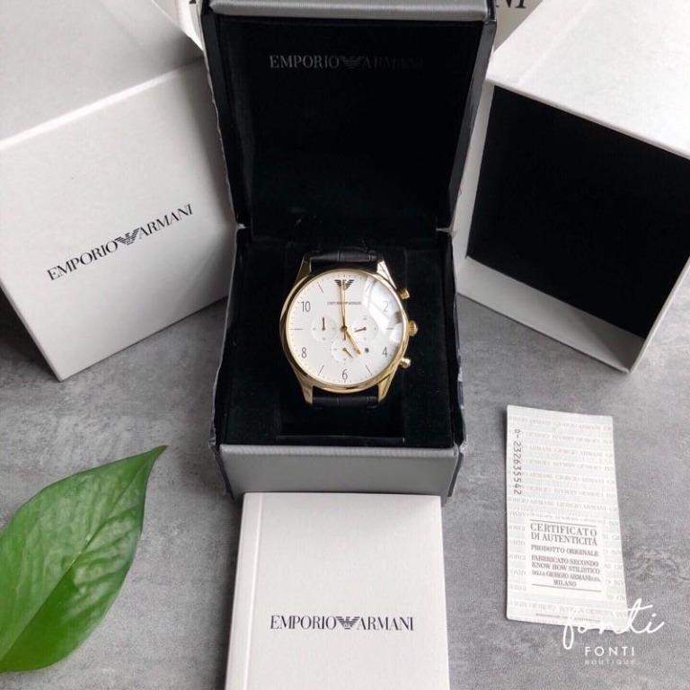 Armani pilot aviator man's chrono gentleman business quartz watch ...