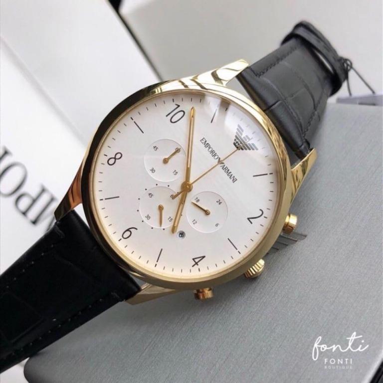 Armani pilot aviator man's chrono gentleman business quartz watch ...