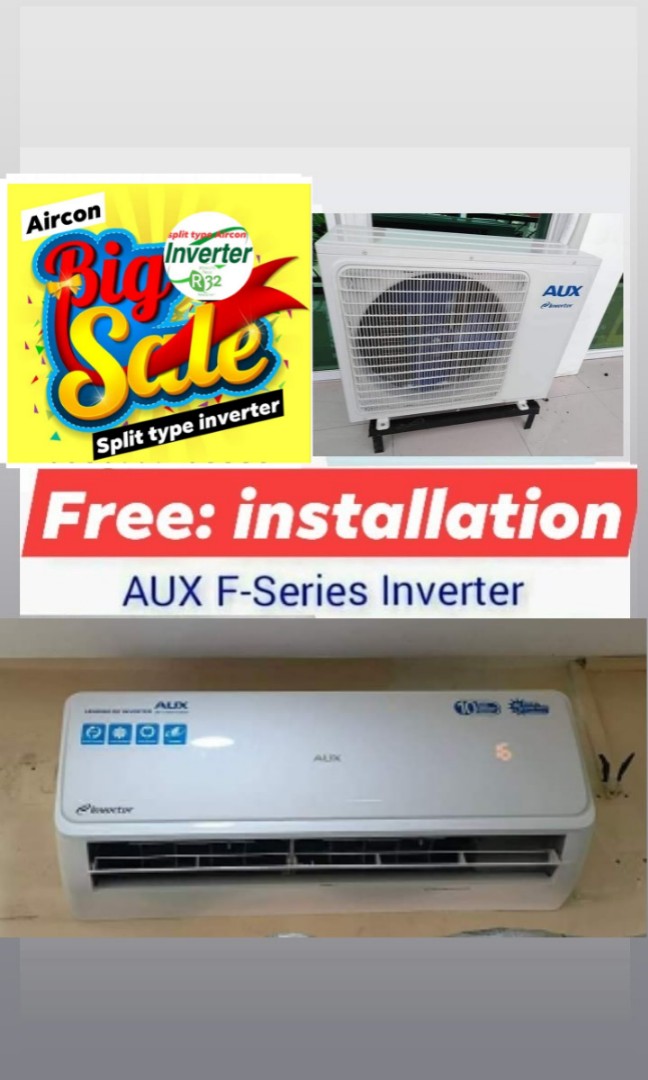 Aux split type Aircon inverter, TV & Home Appliances, Other Home ...