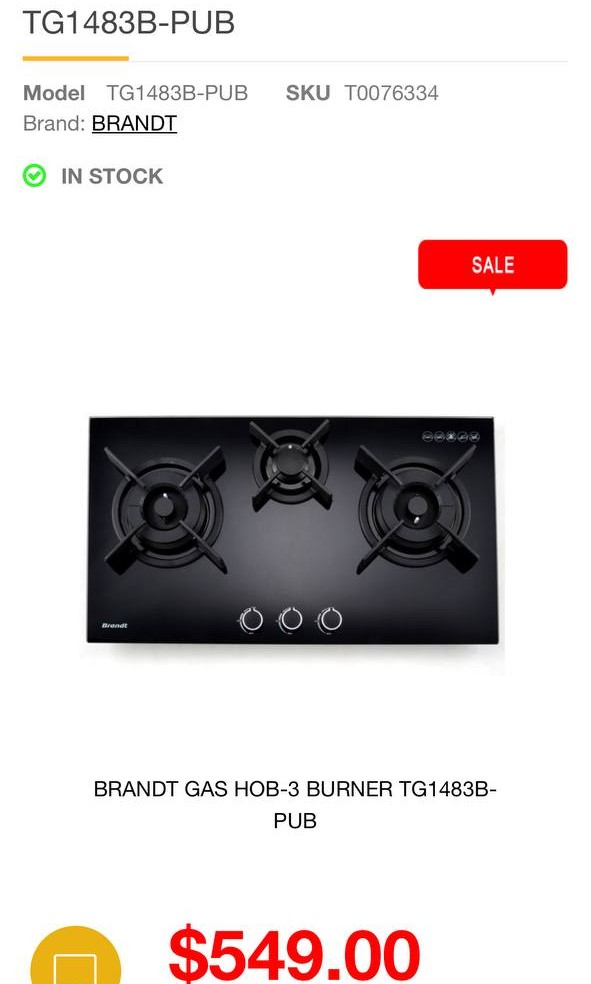 Brant gas hob 2 burner, TV & Home Appliances, Kitchen Appliances, Hobs ...