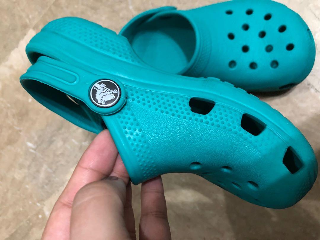 Crocs Teal Basic ClogsC11, Babies & Kids, Babies & Kids Fashion on ...