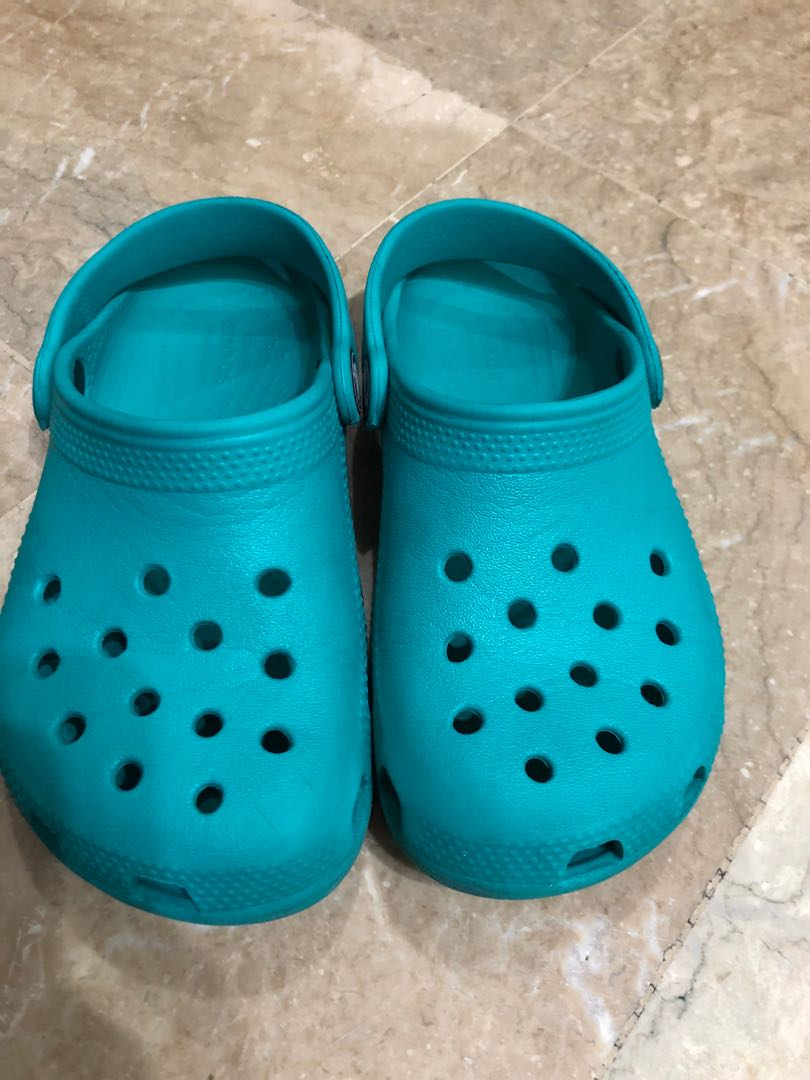 Crocs Teal Basic ClogsC11, Babies & Kids, Babies & Kids Fashion on ...