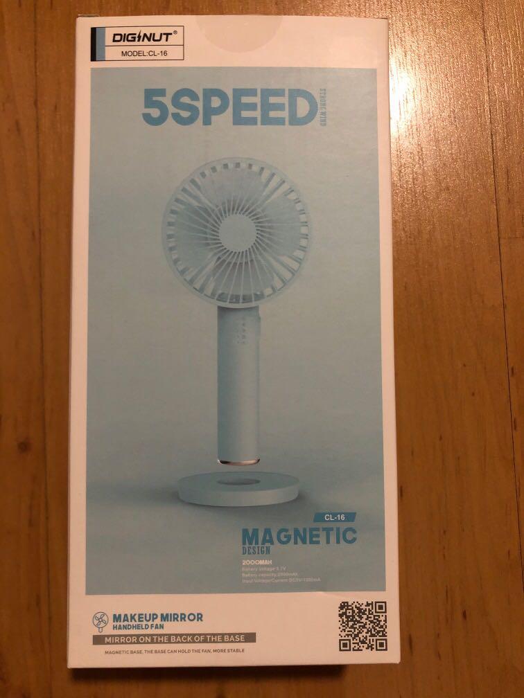 DIGINUT C-16 Handheld Fan with Makeup Mirror / Magnetic Portable Fan ...