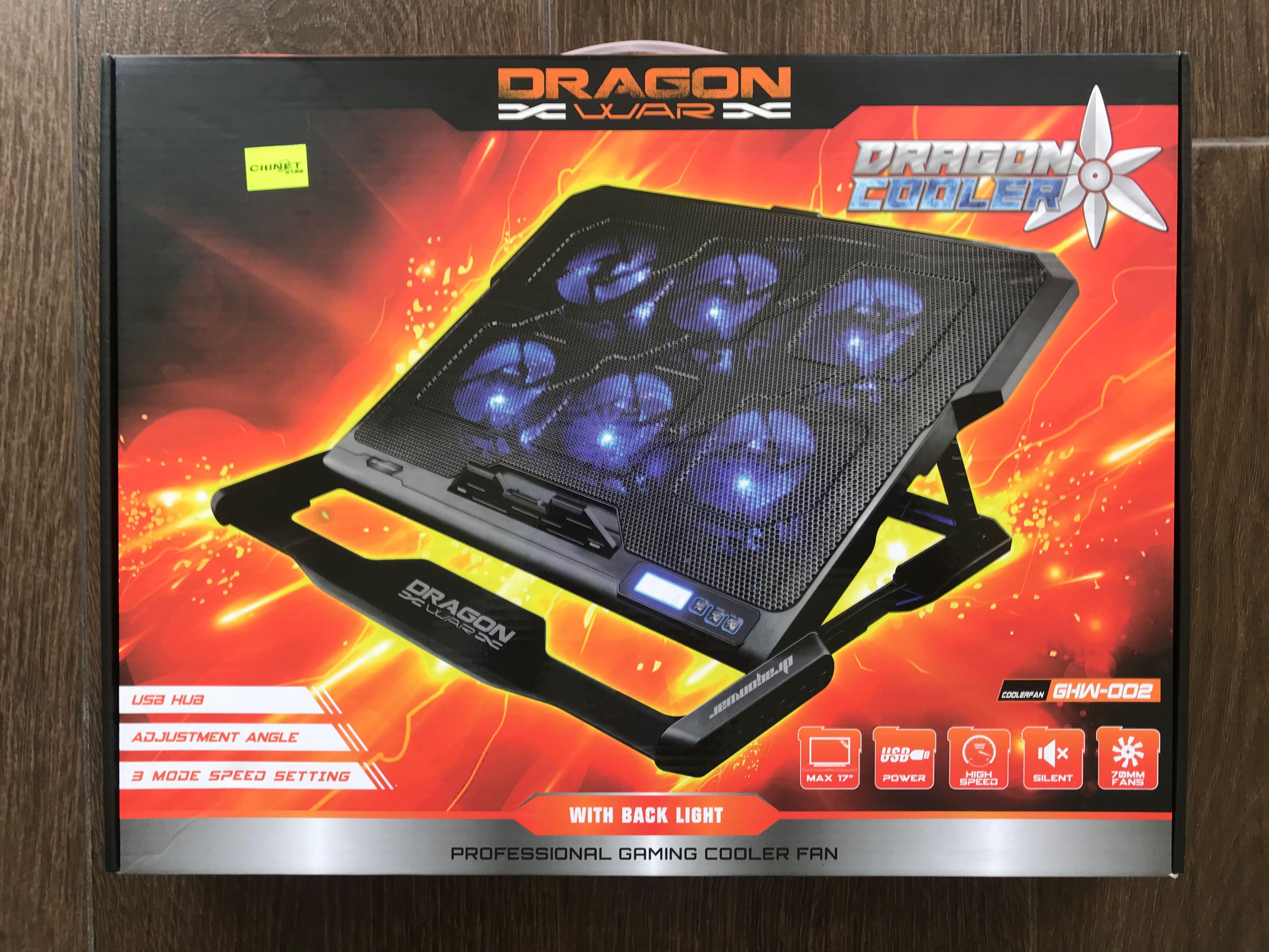 Dragon War Laptop Cooler Fan 手提電腦散熱風扇 G-HW-002, 電腦＆科技, 手提電腦 - Carousell