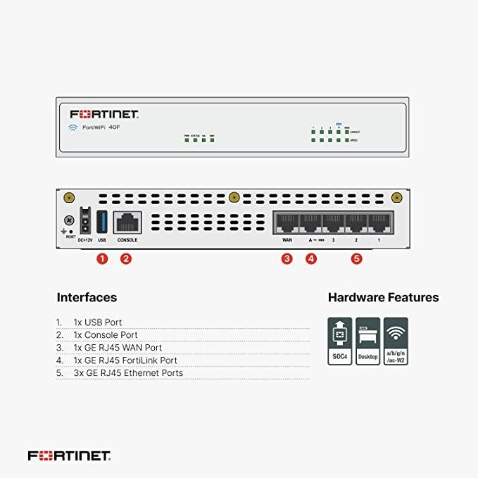 FORTINET FORTIGATE 40F Next GEN Firewall (FG-40F), Computers & Tech ...