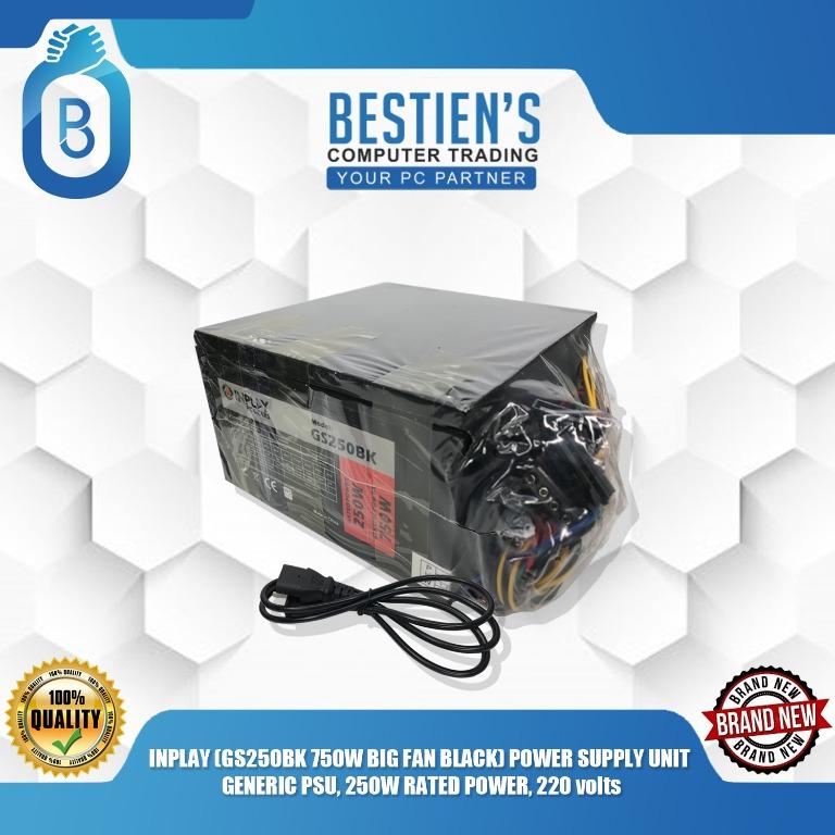 INPLAY (GS250BK 750W BIG FAN BLACK) POWER SUPPLY UNIT GENERIC PSU ...
