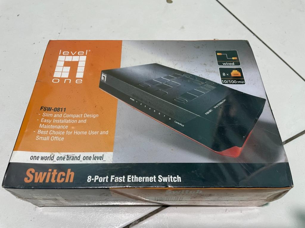 Level One 8-Port Fast Ethernet Switch, Computers & Tech, Parts ...