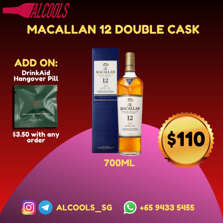 Macallan Double Cask 12 years with Gift Box / 700ml / Same Day Alcohol ...