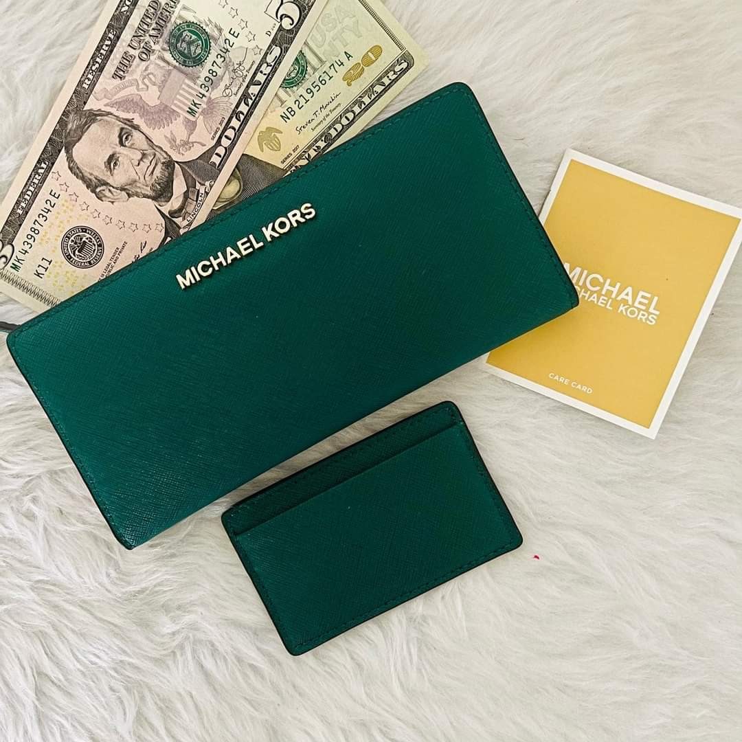 Michael Kors (MK) Long Wallet with Card Holder, Women's Fashion, Bags ...