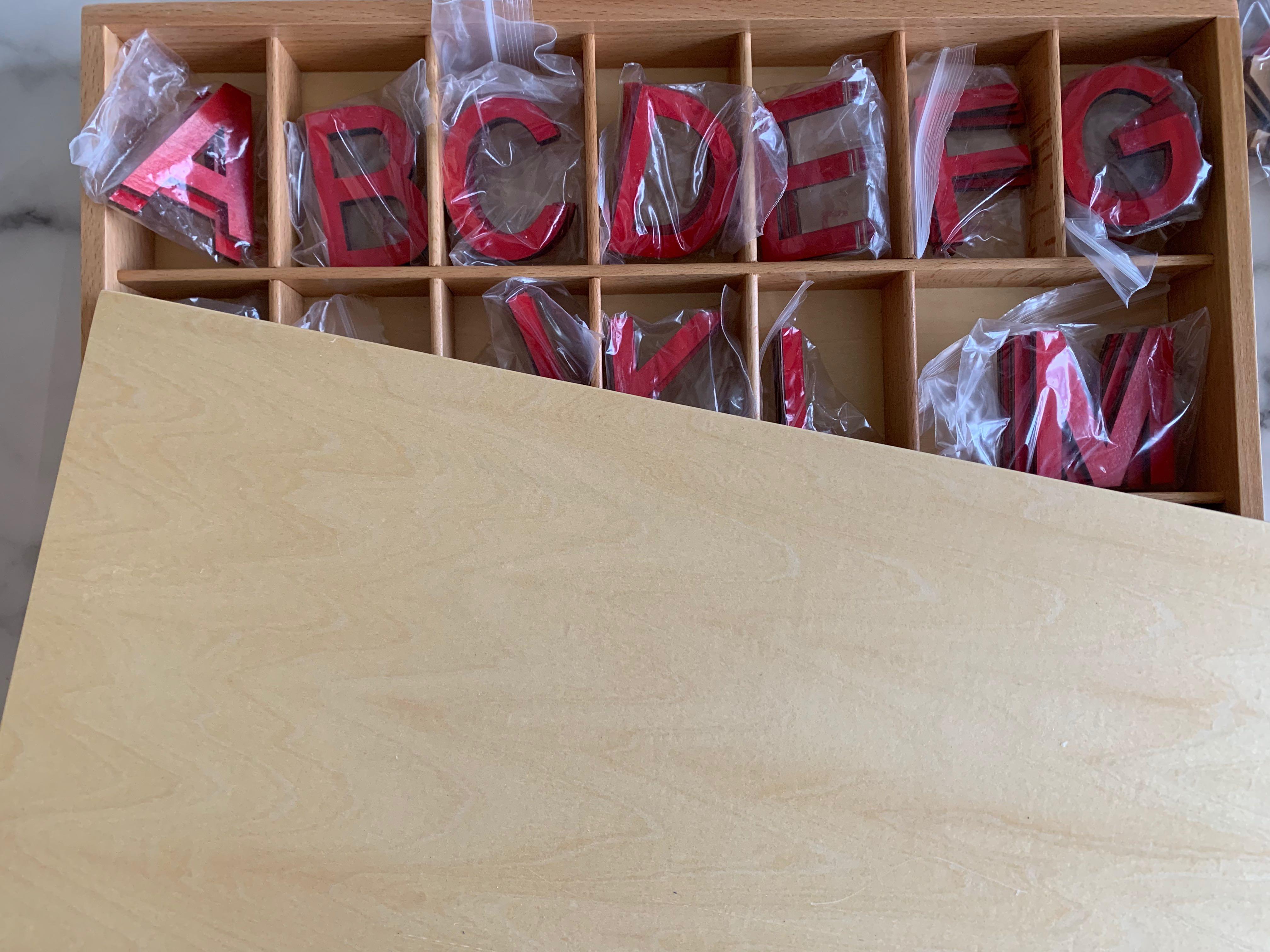 Montessori Wooden Moveable Alphabet - Capital Letters, Hobbies & Toys ...