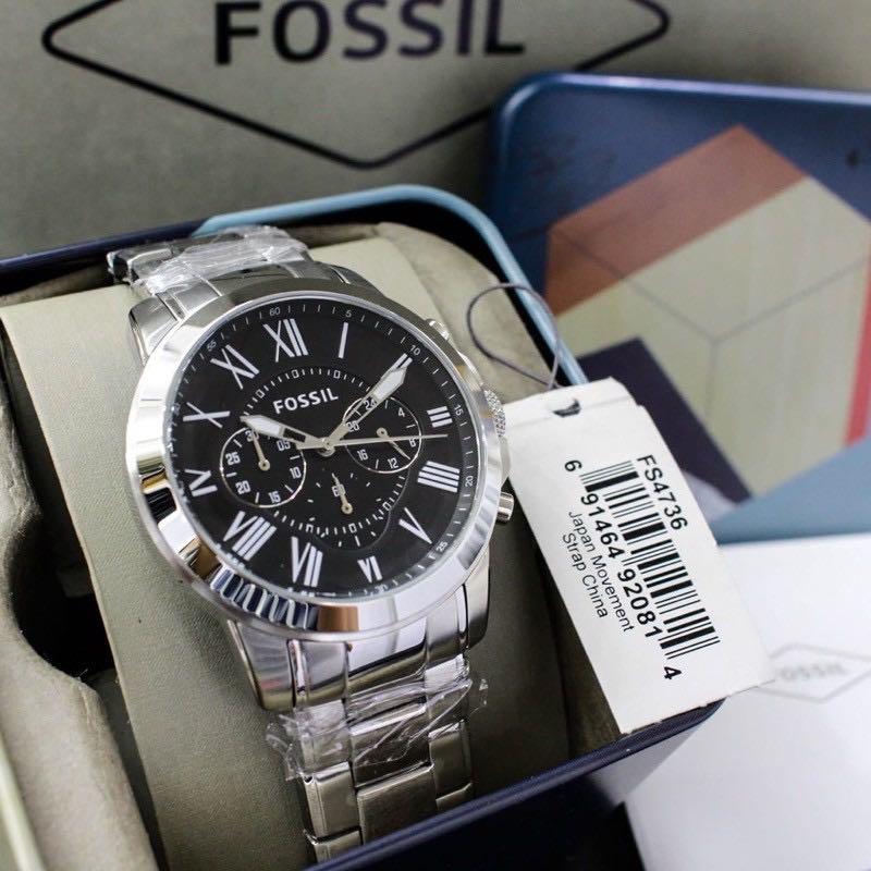 Original 100% Fossil Watch Men Silver Fs4736, Fesyen Pria, Jam Tangan di Carousell
