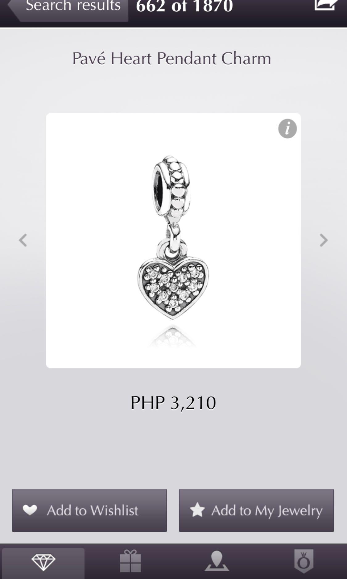 Pandora pendant Charms theme hope stability and love pave heart symbol ...