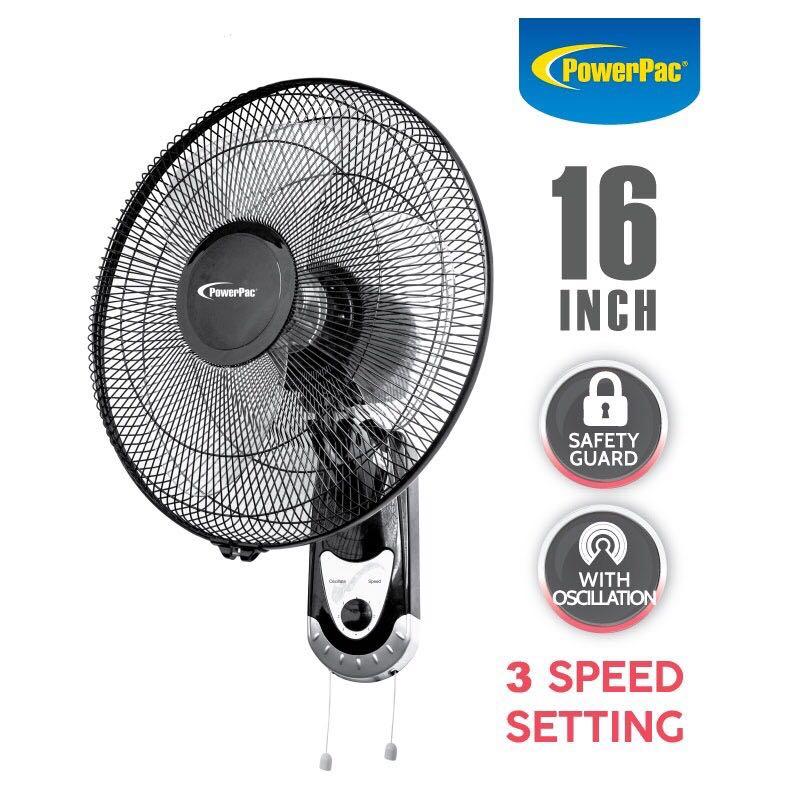 PowerPac, Fan, Wall Fan, 16 inch (U.P $59.90), Furniture & Home Living ...