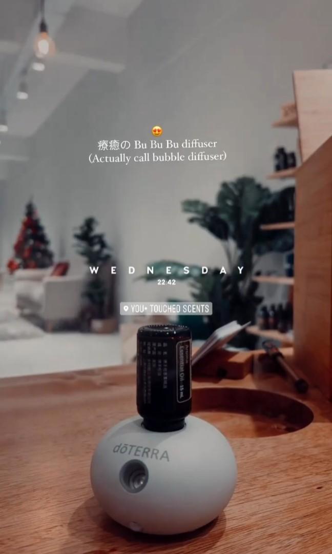 New Doterra bubble diffuser (portable) + 2 essential oil, Furniture ...