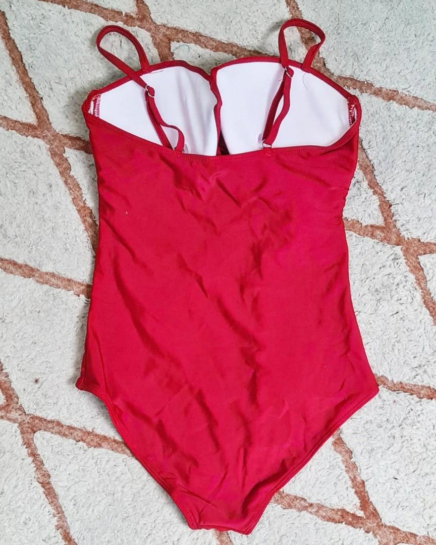 Red one piece bathing suit, Women's Fashion, Swimwear, Bikinis ...