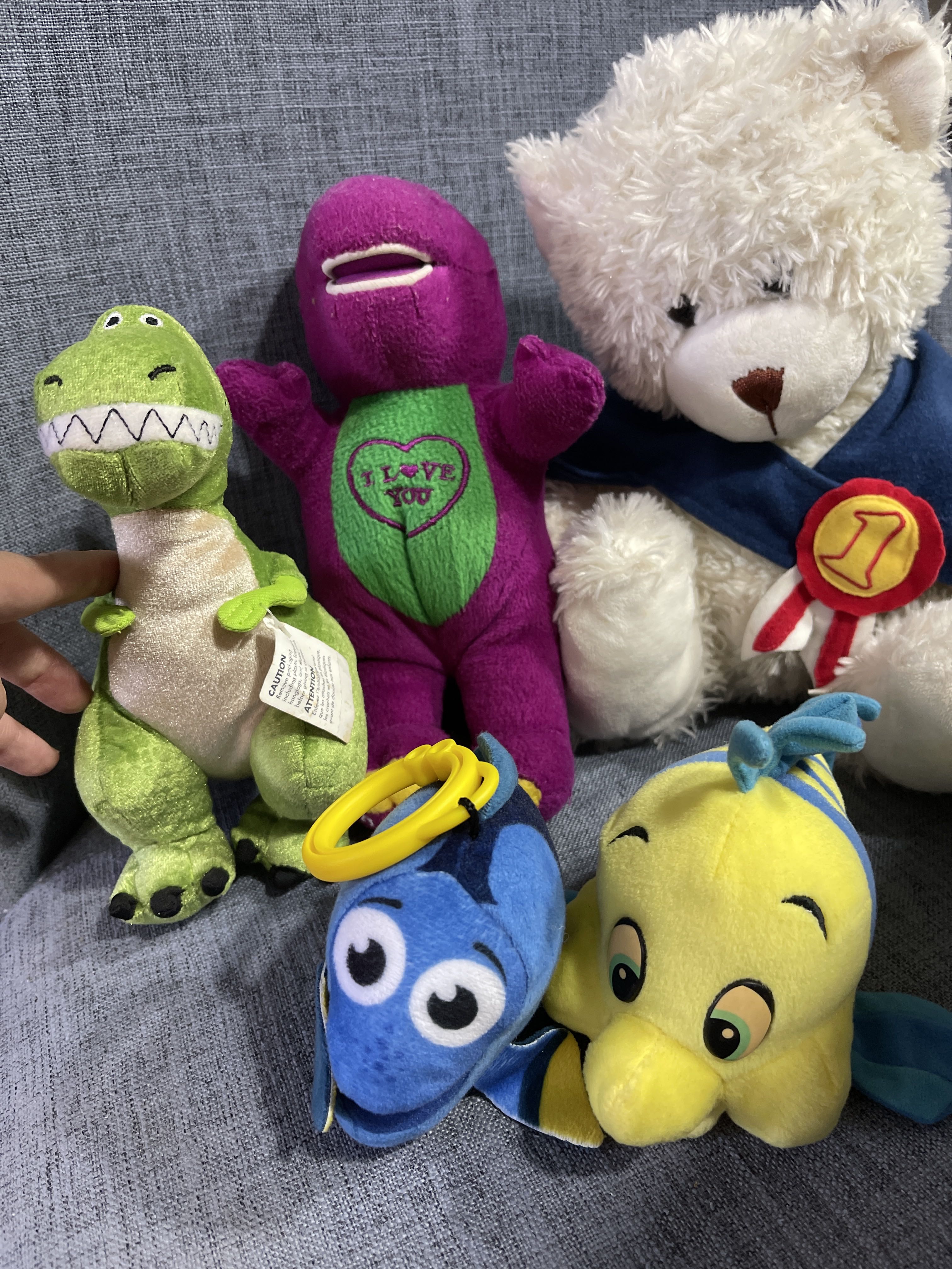 Soft toys dino barney dinosaur toy story fish flounder dory little ...