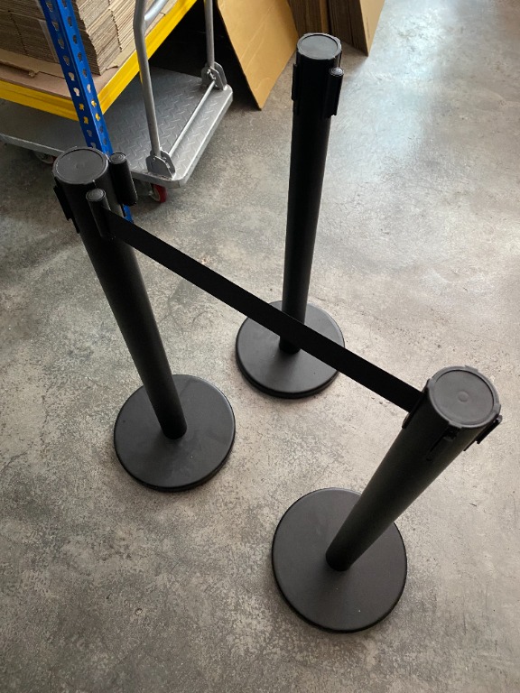 Stainless Steel Pole Stand with Retractable Belt Bundle, Furniture ...