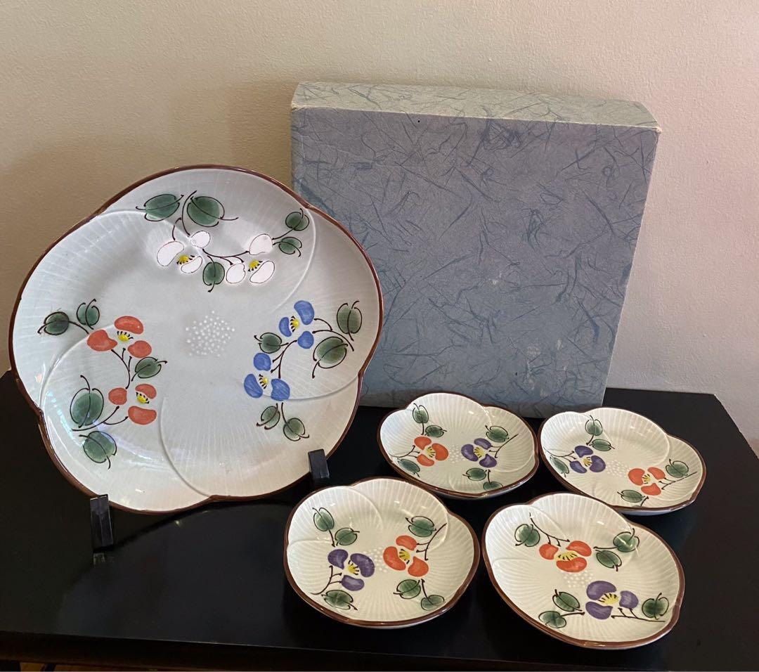 Stoneware Japanese serving plate set, Furniture & Home Living ...