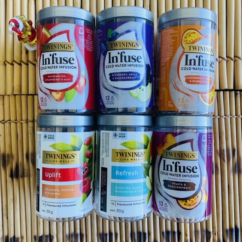 Twinings Infuse Natural Flavored Cold Water Tea Infusion. 12 Bag, Food ...