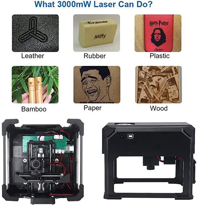 Upgrade 3000mW Laser Engraving Machine, Mcwdoit Desktop Laser Engraver ...