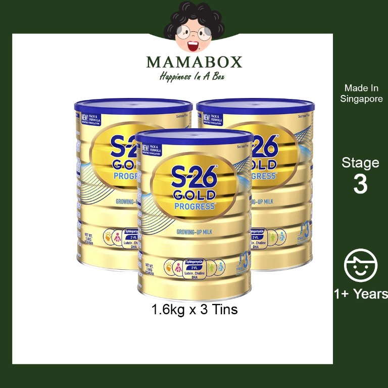 Wyeth S26 Gold Progress Milk Formula Stage 3 / Promise Milk Formula Stage 4 1.6kg x 3 Tins ...