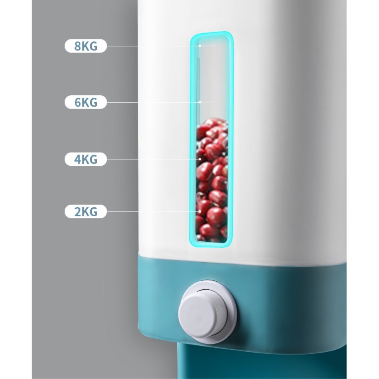 10kg Rice Dispenser Storage Bin, Food Tank Rice Bin Container Organizer ...