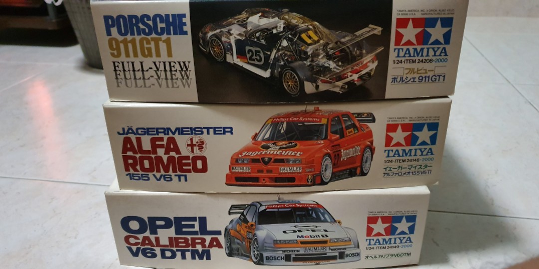 1/24 Tamiya car kits 3 ( Porsche 911 GT1 full view, Alfa Romeo 155 ...
