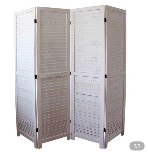 4-pc louvre wooden partition/ room divider (brand new), Furniture ...