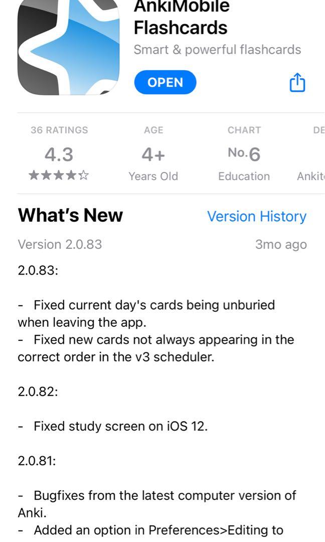 Anki Mobile flashcards (ios), Computers & Tech, Parts & Accessories ...