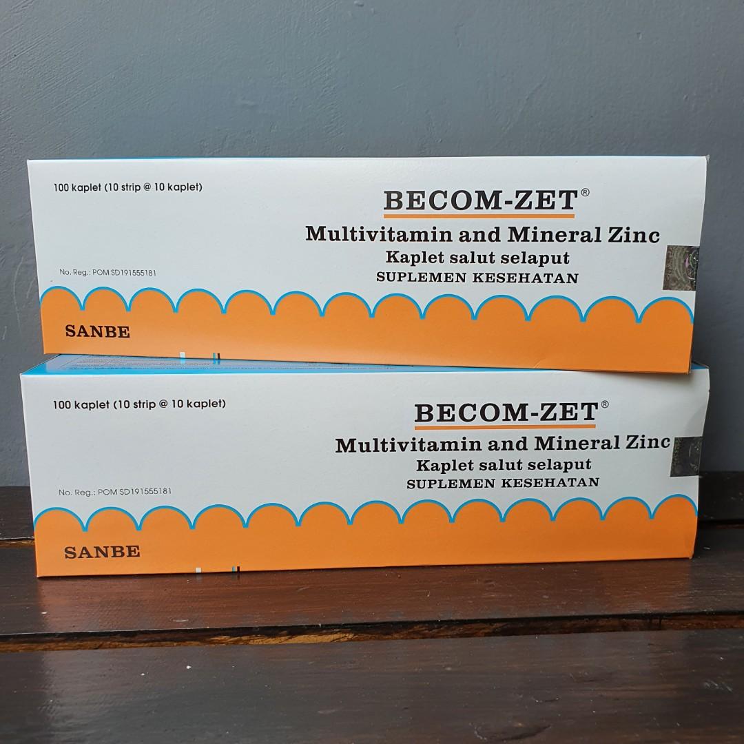 BECOMZET Multivitamin dan Mineral Zinc 1 Box isi 10 Strip, Kesehatan ...