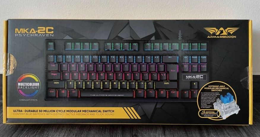 BNIB Armaggeddon MKA-2C Psychraven 87 keycaps individually lit RGB ...