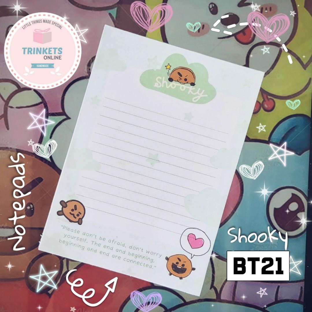 BT21 Character Notepad | Tata, Shooky, Chimmy| 40sheets, Hobbies & Toys ...