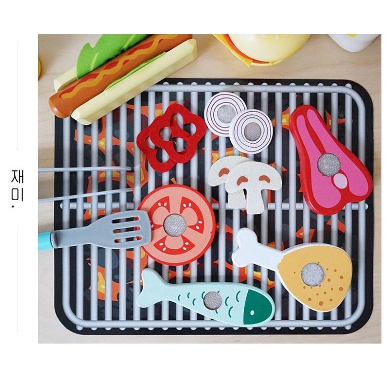 Burger & Fries Children Wooden Toys Children Learning Food Pretend Play ...