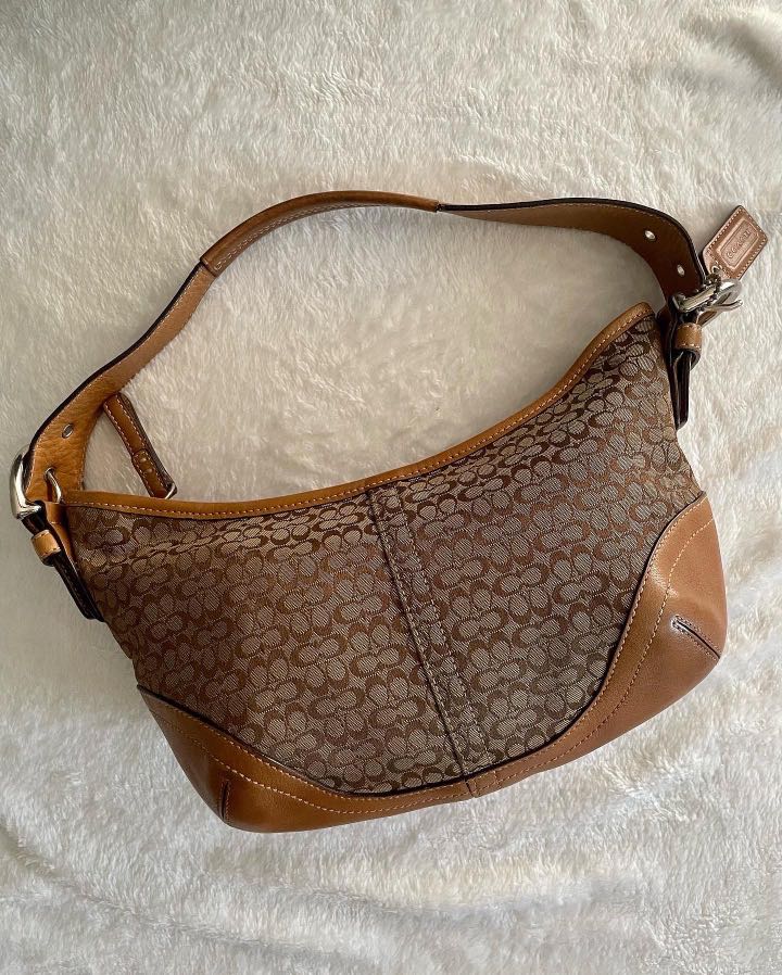 Coach Vintage 6351 Brown Signature Canvas and Leather Shoulder Bag ...
