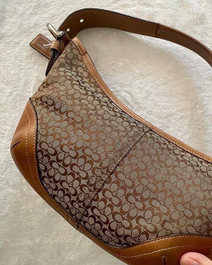Coach Vintage 6351 Brown Signature Canvas and Leather Shoulder Bag ...