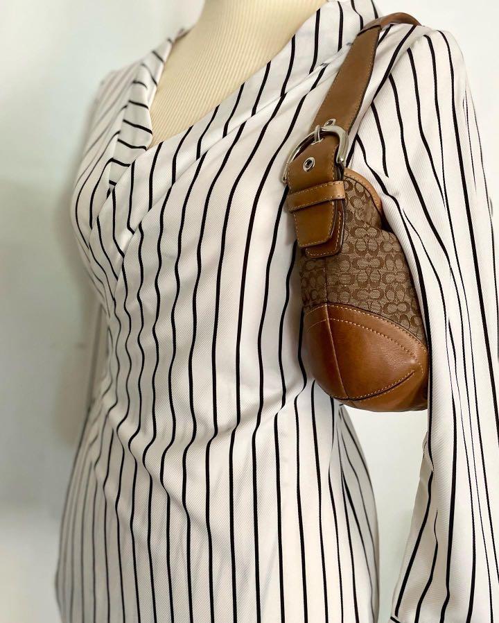 Coach Vintage 6351 Brown Signature Canvas and Leather Shoulder Bag ...