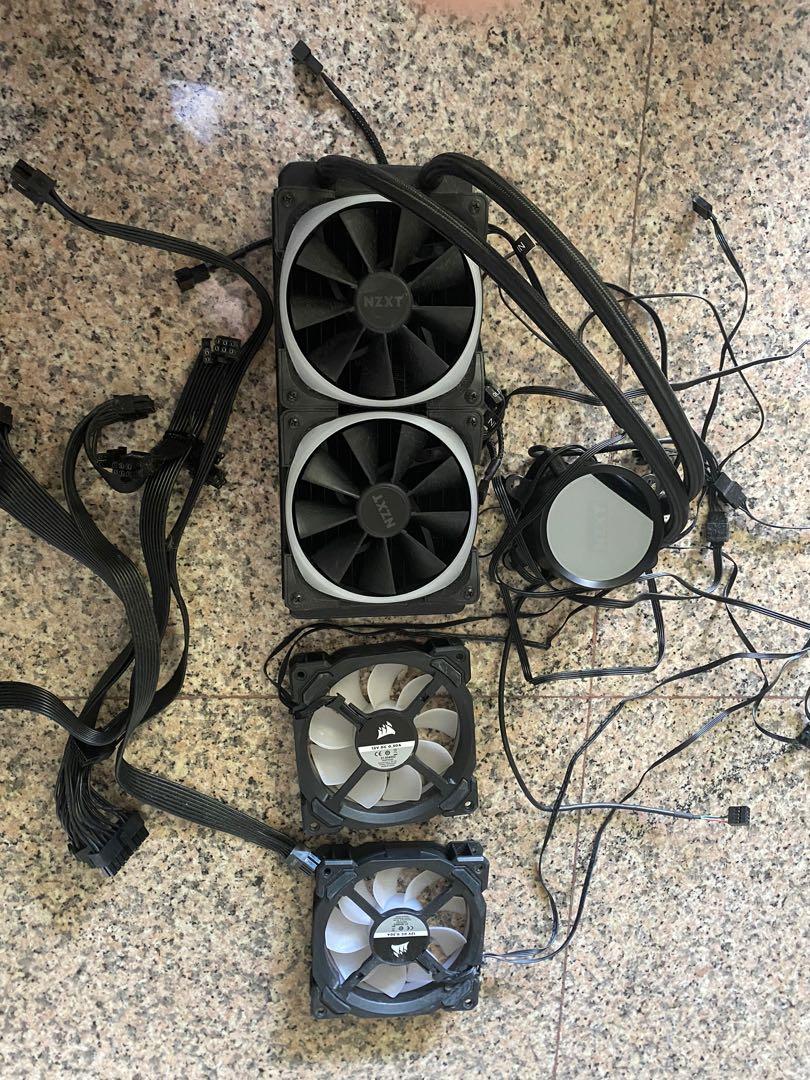Corsair PC case & NZXT X53 RGB liquid cooler, Computers & Tech, Parts ...