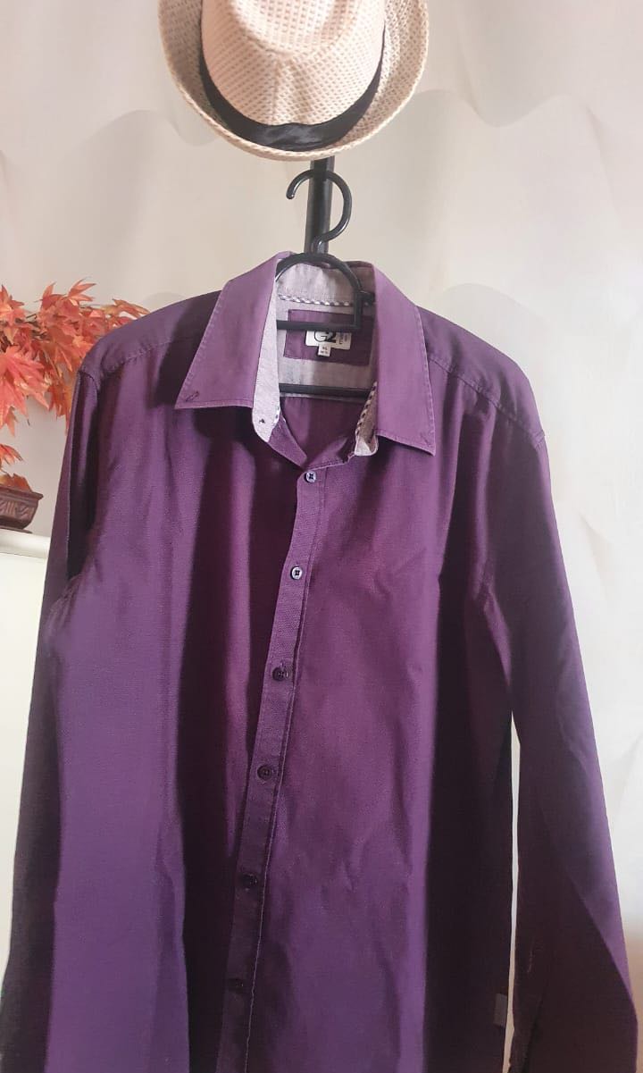 dark purple formal wear, Men's Fashion, Tops & Sets, Formal Shirts on ...