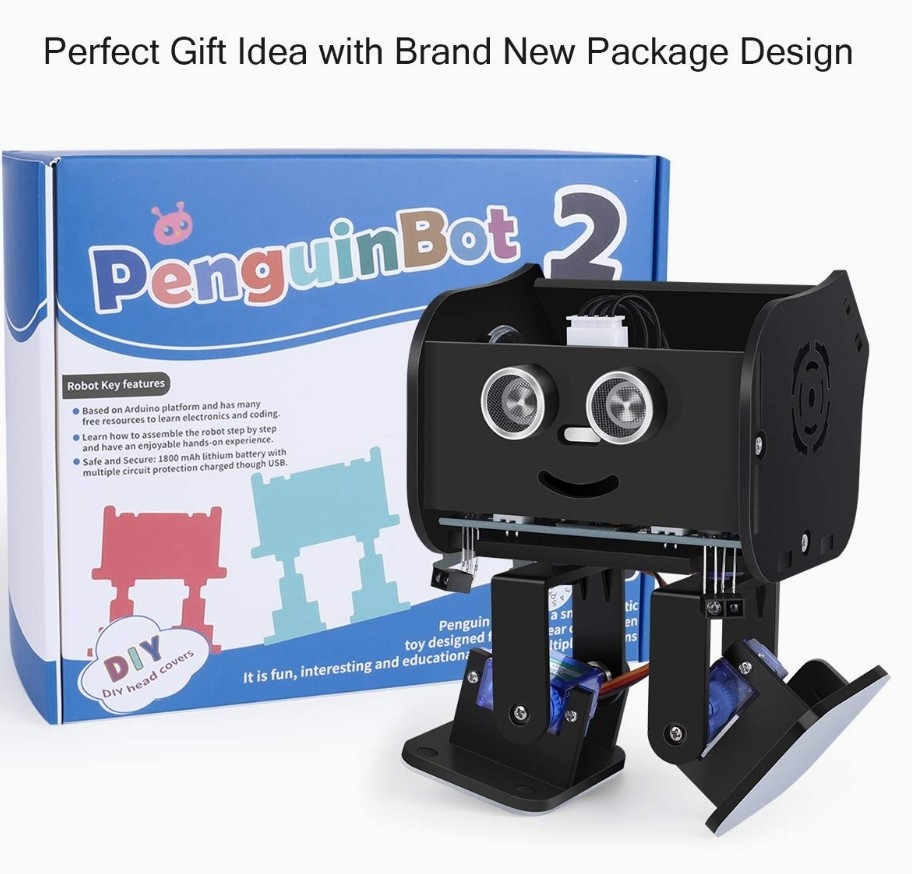 ELEGOO Penguin Bot Biped Robot Kit Compatible with Arduino Project with Assembling Tutorial,STEM ...