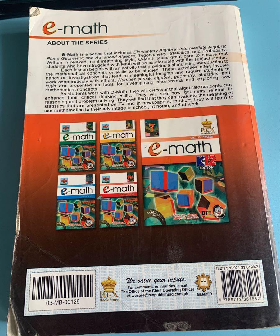 GRADE 7 BOOKS || e-math (Mathematics) - REX Book Store, Hobbies & Toys ...
