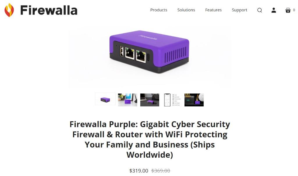 Firewalla Purple Gigabit Cyber Security Firewall & Router with WiFi ...