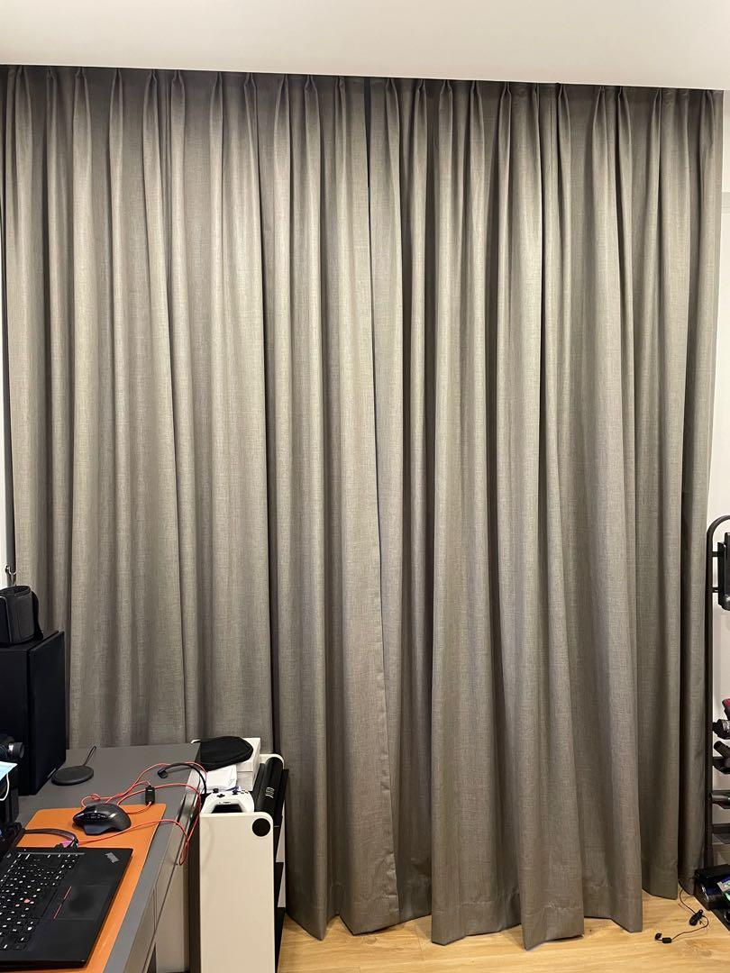 Full height night curtains, Furniture & Home Living, Home Decor ...