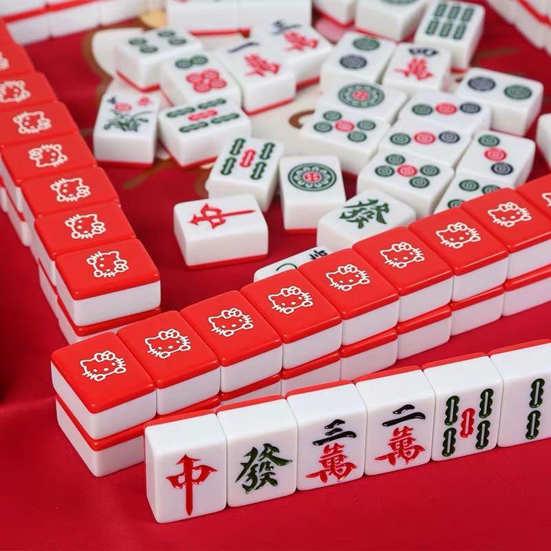 Hello Kitty Red Mahjong Cartoon Cute Tiles SG Exstock, Hobbies & Toys ...