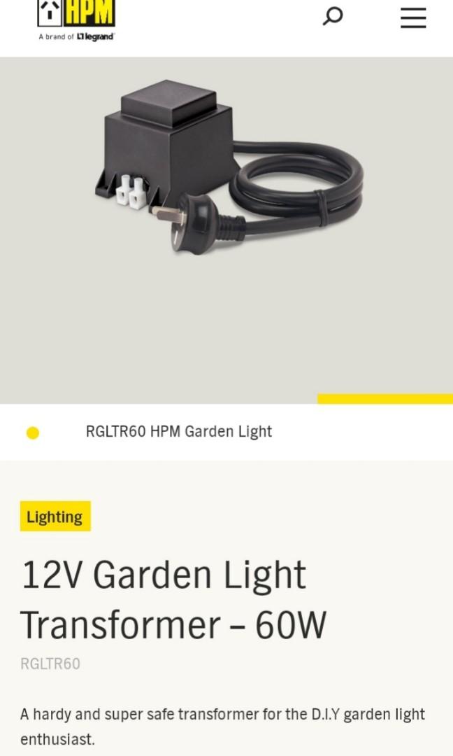 HPM 60W 12 Volts Garden Light Input AC 220V to Output AC 12V Output ...