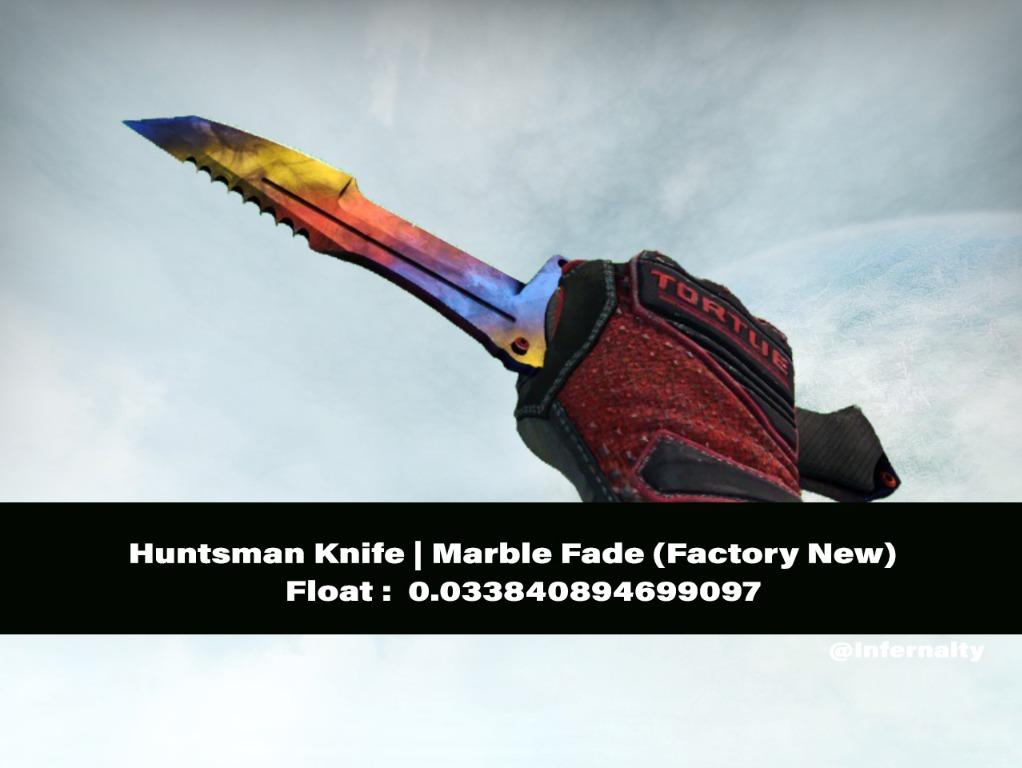 Huntsman Knife Marble Fade FN CSGO SKINS KNIVES, Video Gaming, Gaming ...