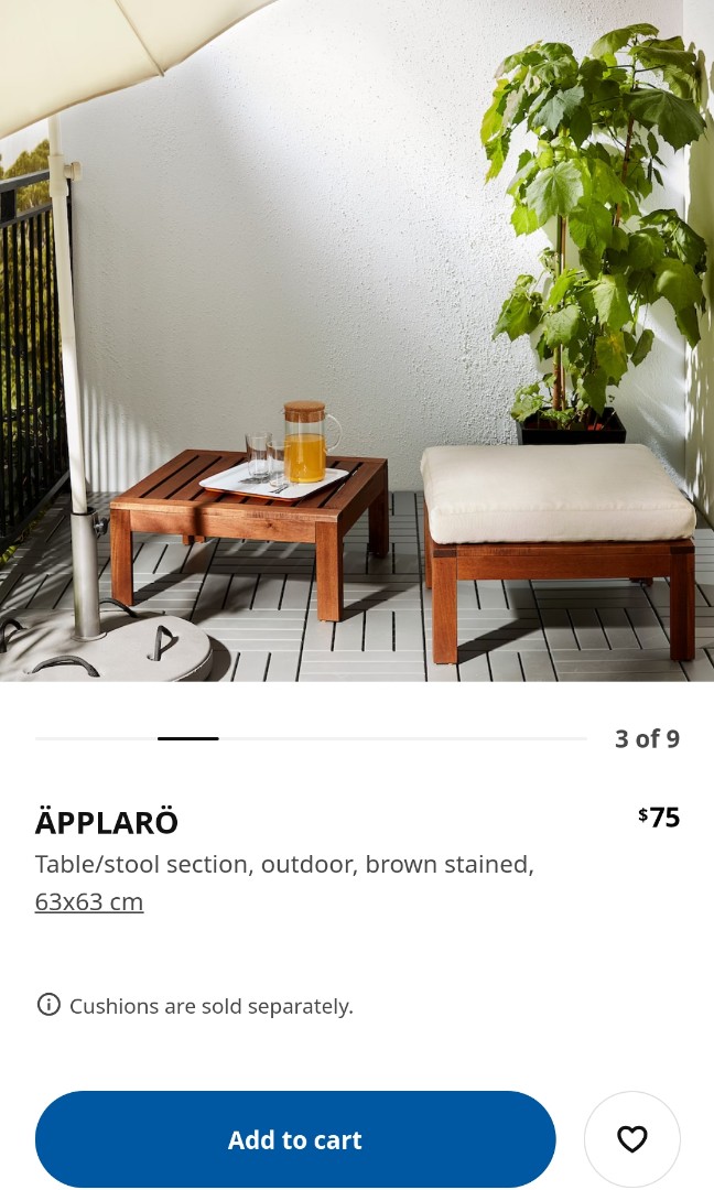Ikea applaro outdoor table chair, Furniture & Home Living, Furniture ...