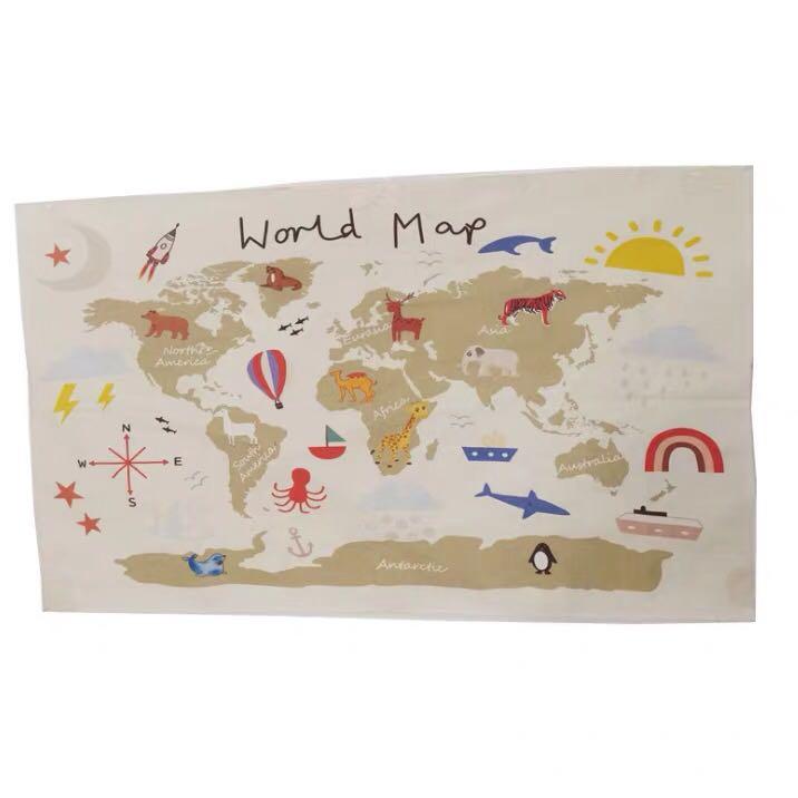 WORLD MAP for baby / toddler nursery room decor BNIB, Babies & Kids ...