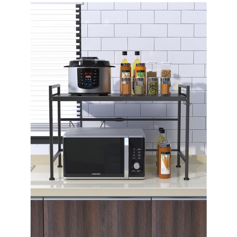 Kitchen Microwave Oven Storage Rack Oven Shelf Household One Layer Two ...