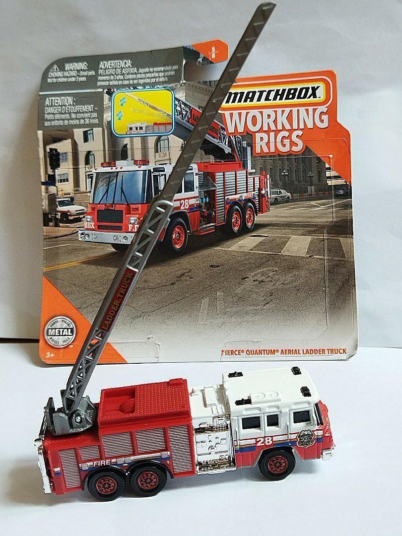 Matchbox Working Rigs Fire Engine Pierce Quantum Aerial Ladder Truck ...