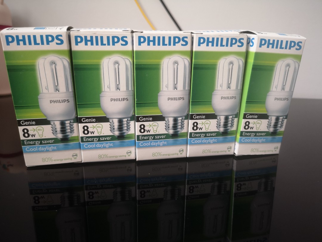 Philips bulb 8W bundle of 5, Furniture & Home Living, Lighting & Fans ...